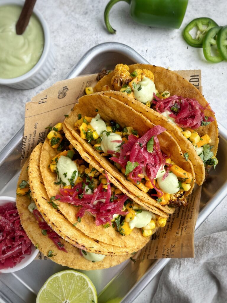 Maple Chili Cauliflower Tacos - The Whole Scoop Blog